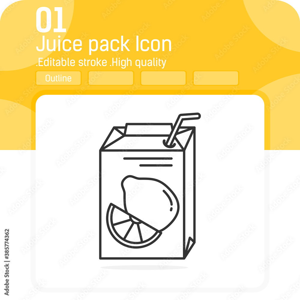 Juice pack premiun icon with outline minimalist style contour isolated ...