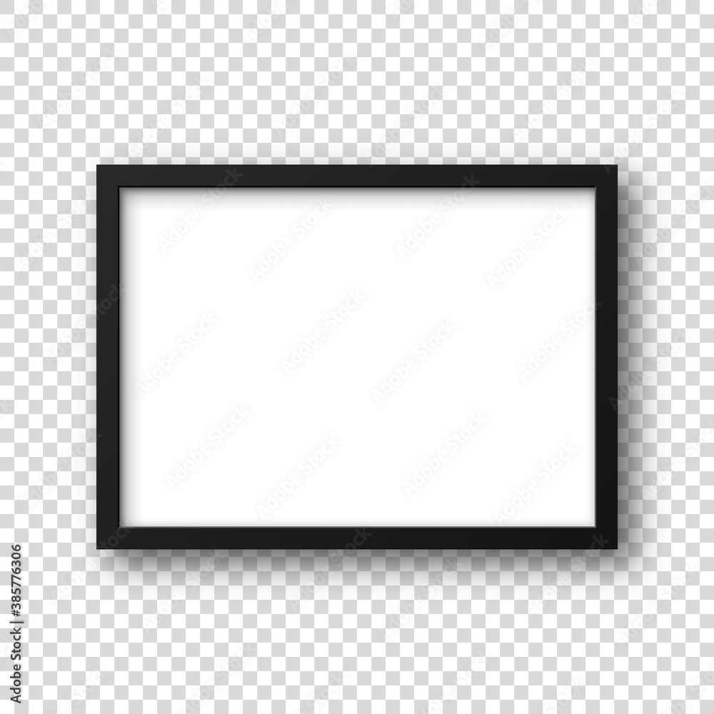 Realistic picture frame isolated on transparent background. Blank ...