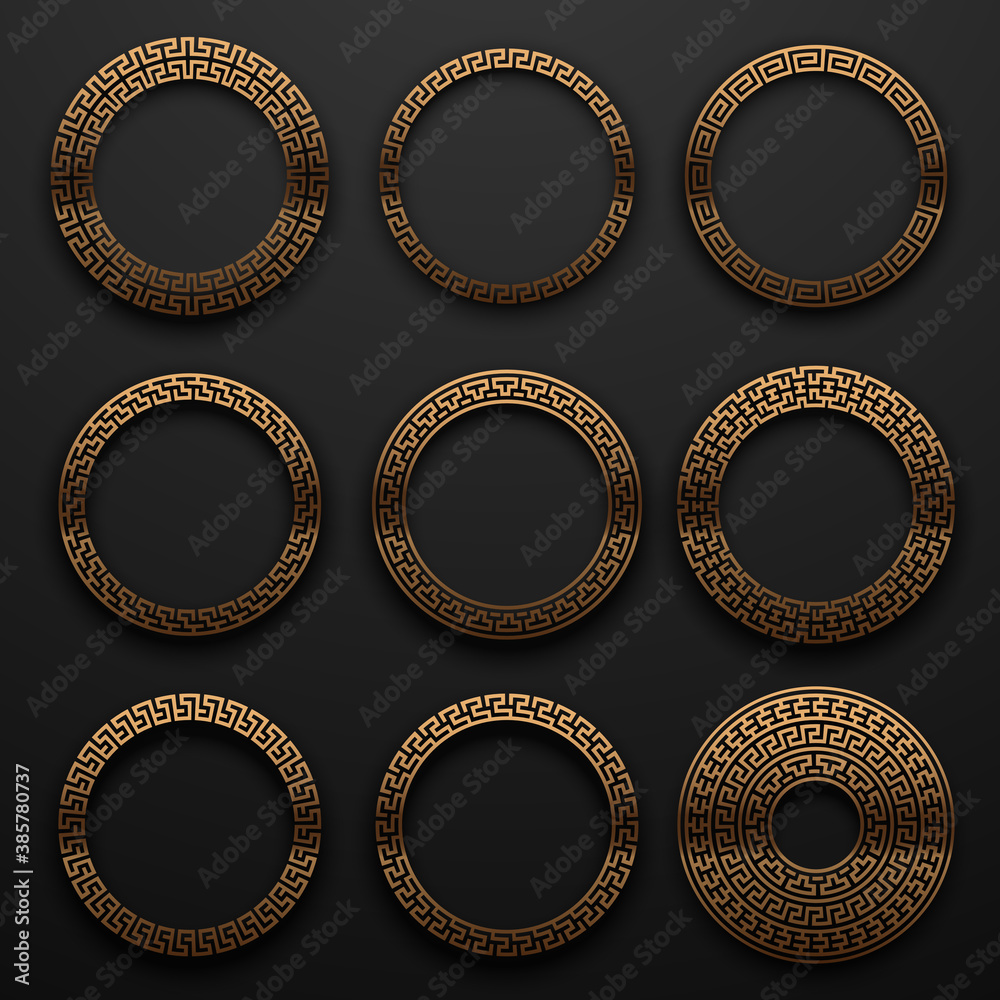 Abstract ancient design circle rings Stock Vector | Adobe Stock