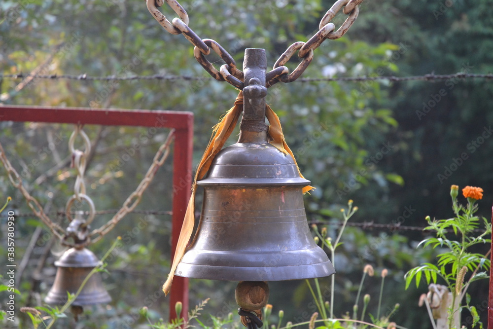 Temple bell in Hindu temple. Kathmandu, Nepal Stock Photo | Adobe Stock