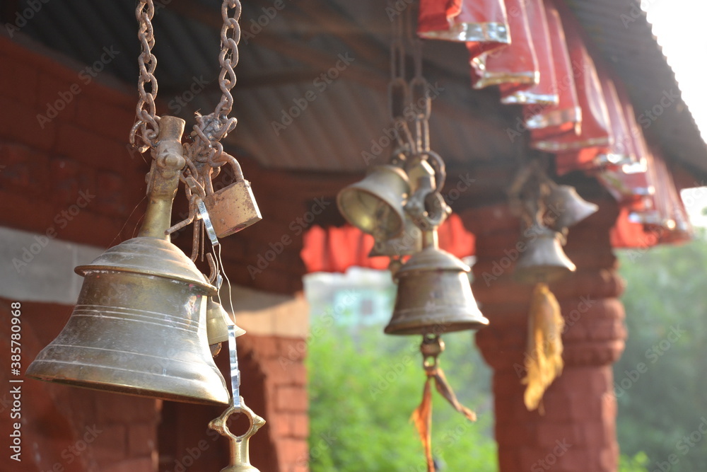 Temple bell in Hindu temple. Kathmandu, Nepal Stock Photo | Adobe Stock