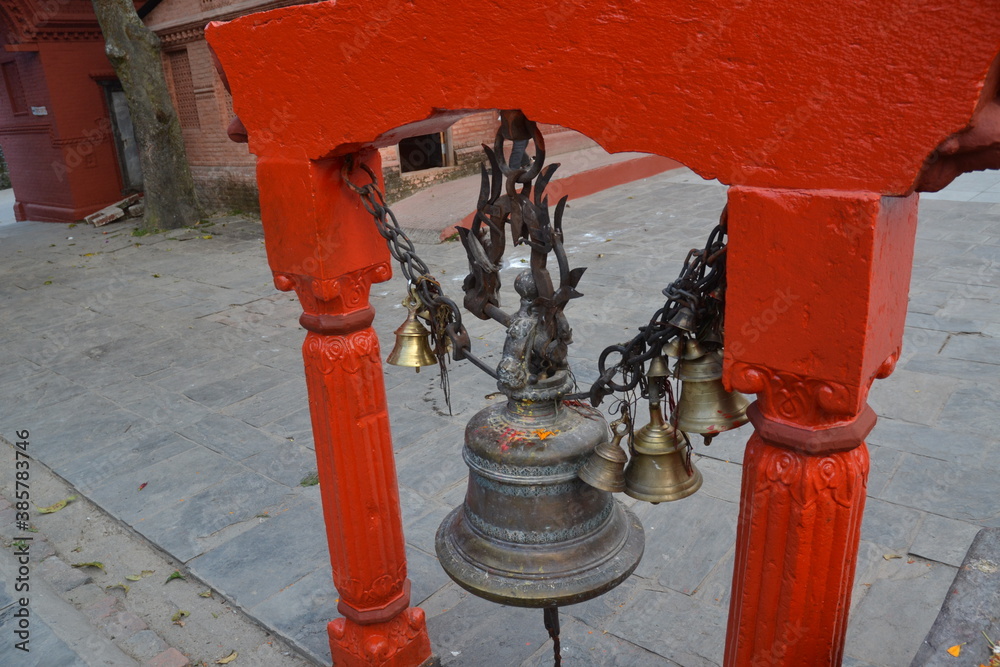 Temple bell in Hindu temple. Kathmandu, Nepal Stock Photo | Adobe Stock