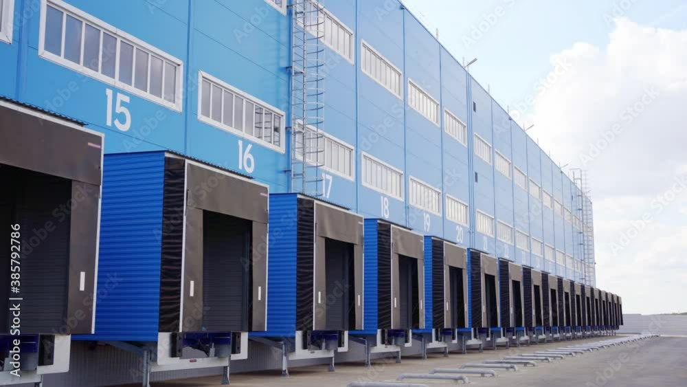 loading platforms in the warehouse. large logistics center for an ...