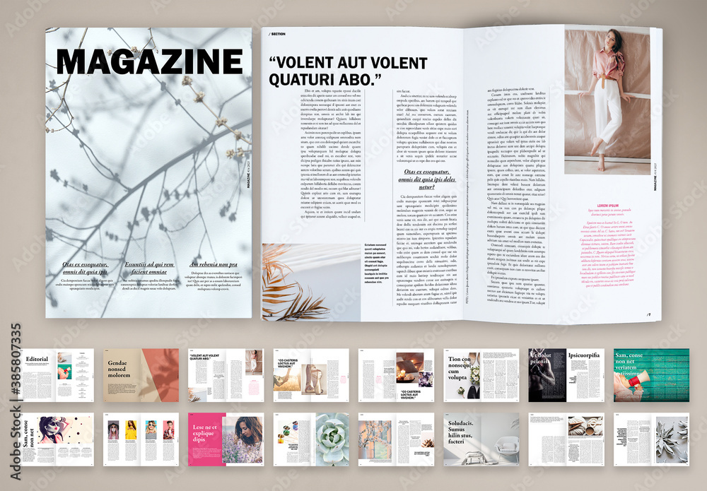 Modern Magazine Layout Stock Template | Adobe Stock