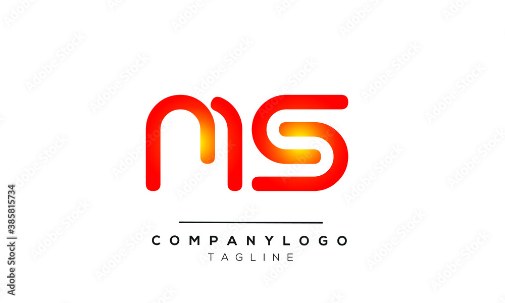 MS initials monogram letter text alphabet logo design Stock Vector ...