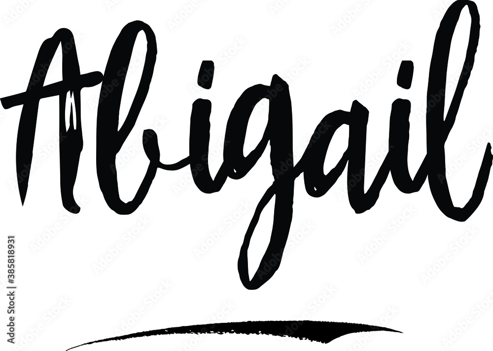 Abigail-Female name Modern Brush Calligraphy on White Background Stock ...
