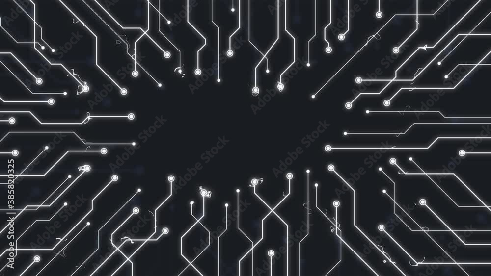 Abstract Cyber Technology Chipset Motherboard Background Animation/ 4k ...