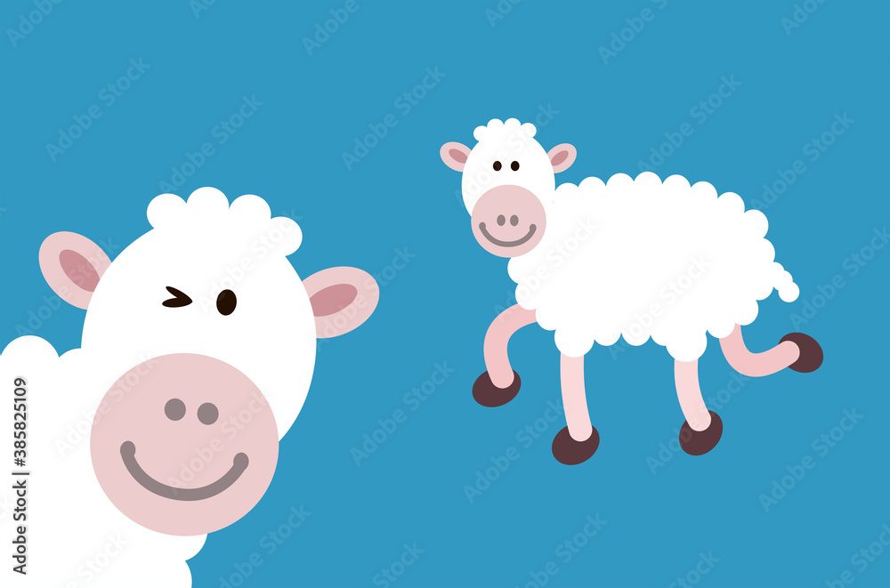Sheep smiley face cartoon illustration. This simple happy smiling farm ...