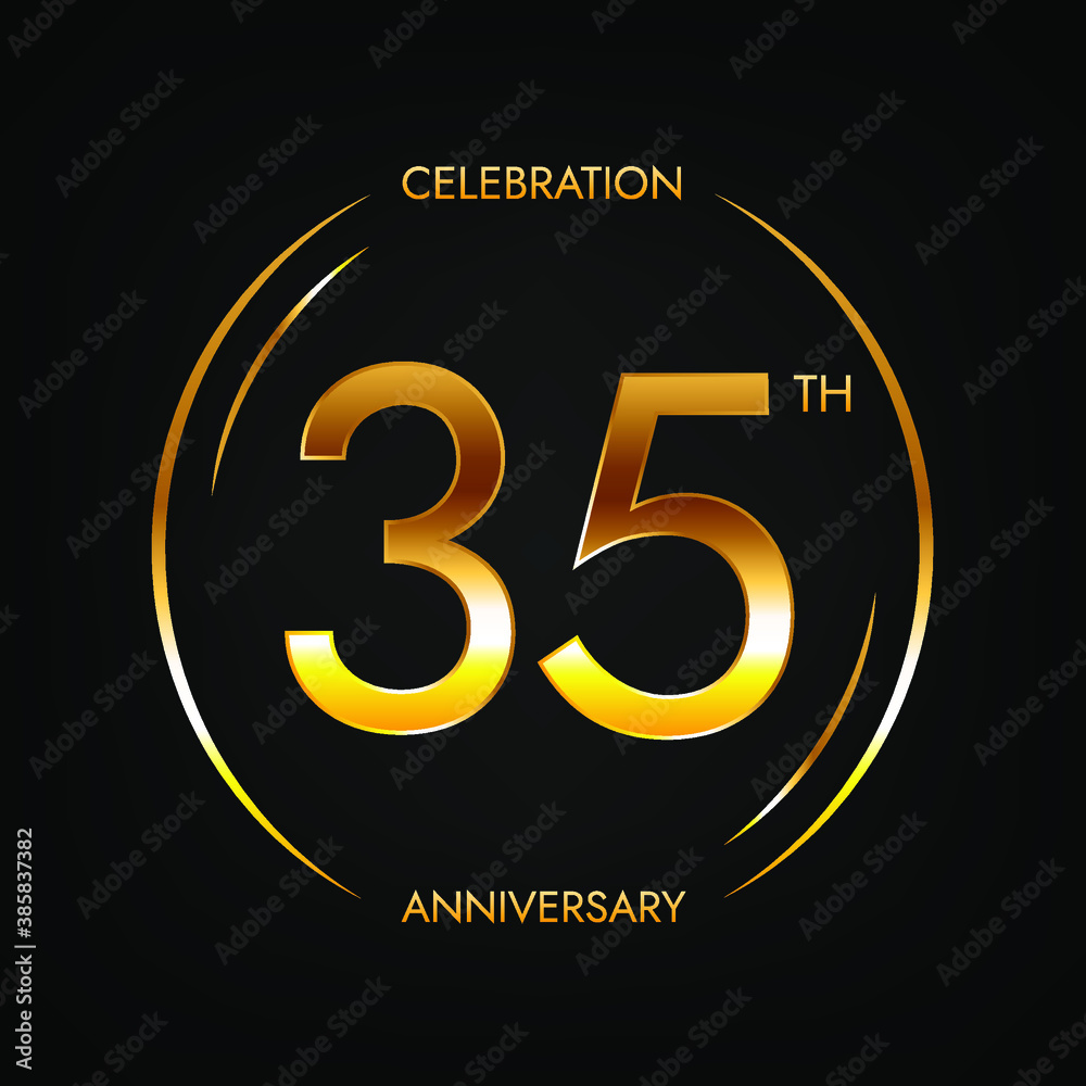 35th birthday. Thirty-five years anniversary celebration banner in ...