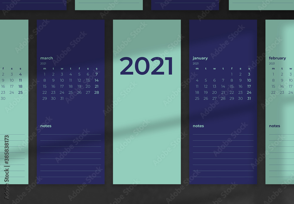 Printable Blue and Turquoise 2021 Monthly Calendar Layout Stock ...
