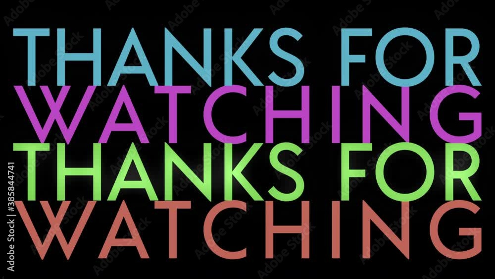 Thanks For Watching Text Animation Color Blinking on Black background ...