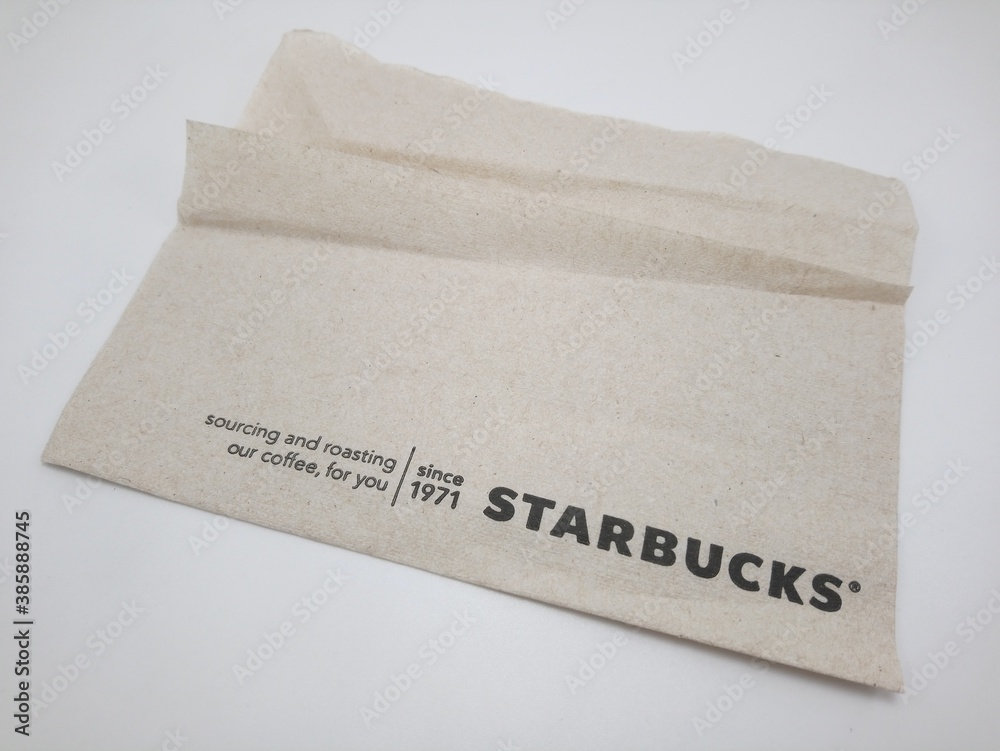 Starbucks brown tissue paper in Manila, Philippines Stock Photo | Adobe ...