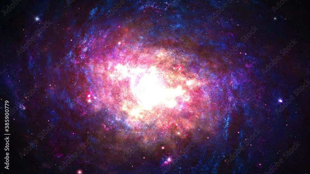 Flight through Universe Nebula Galaxy, Interstellar space travel ...