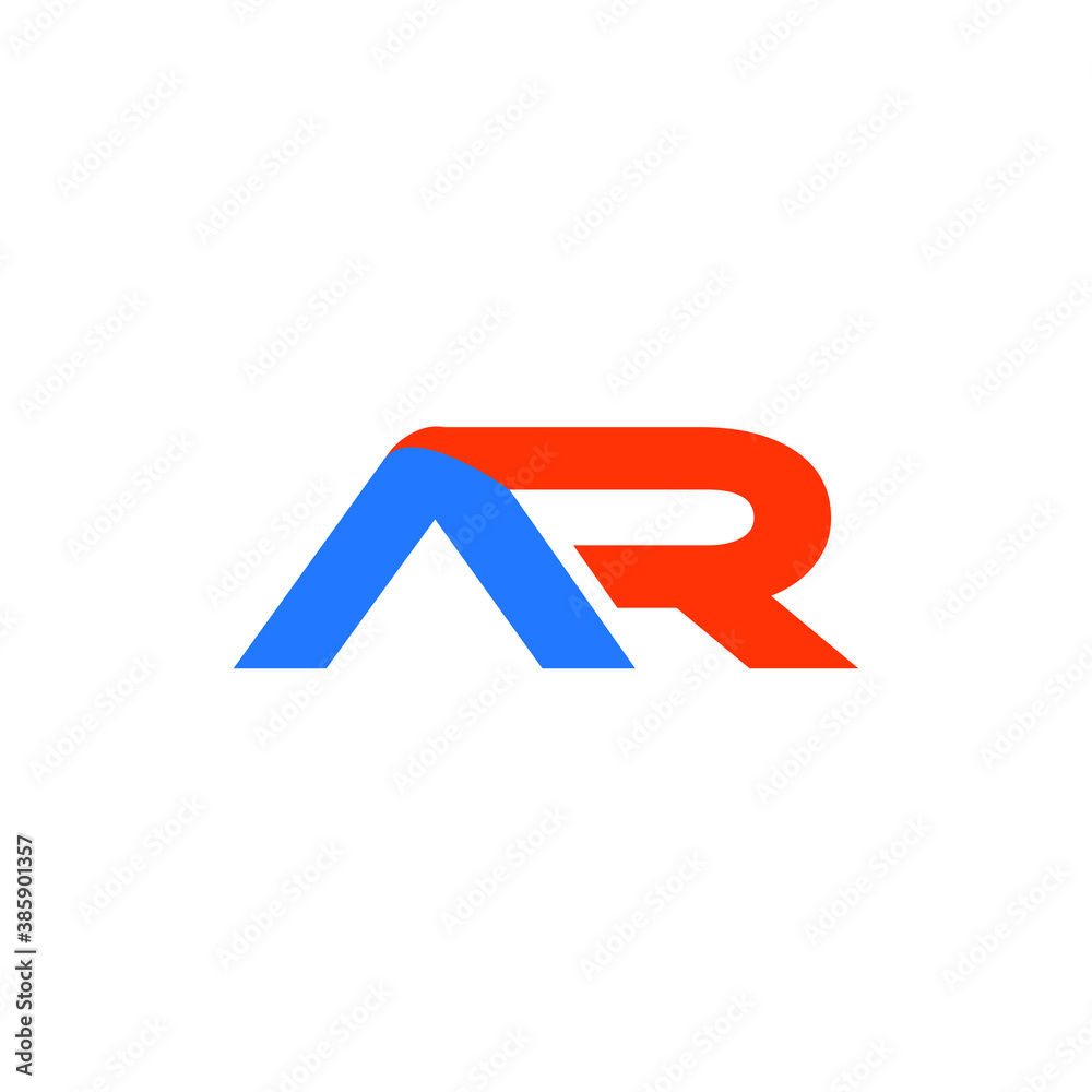 AR letter icon design on white background. Creative letter AR/A R logo ...