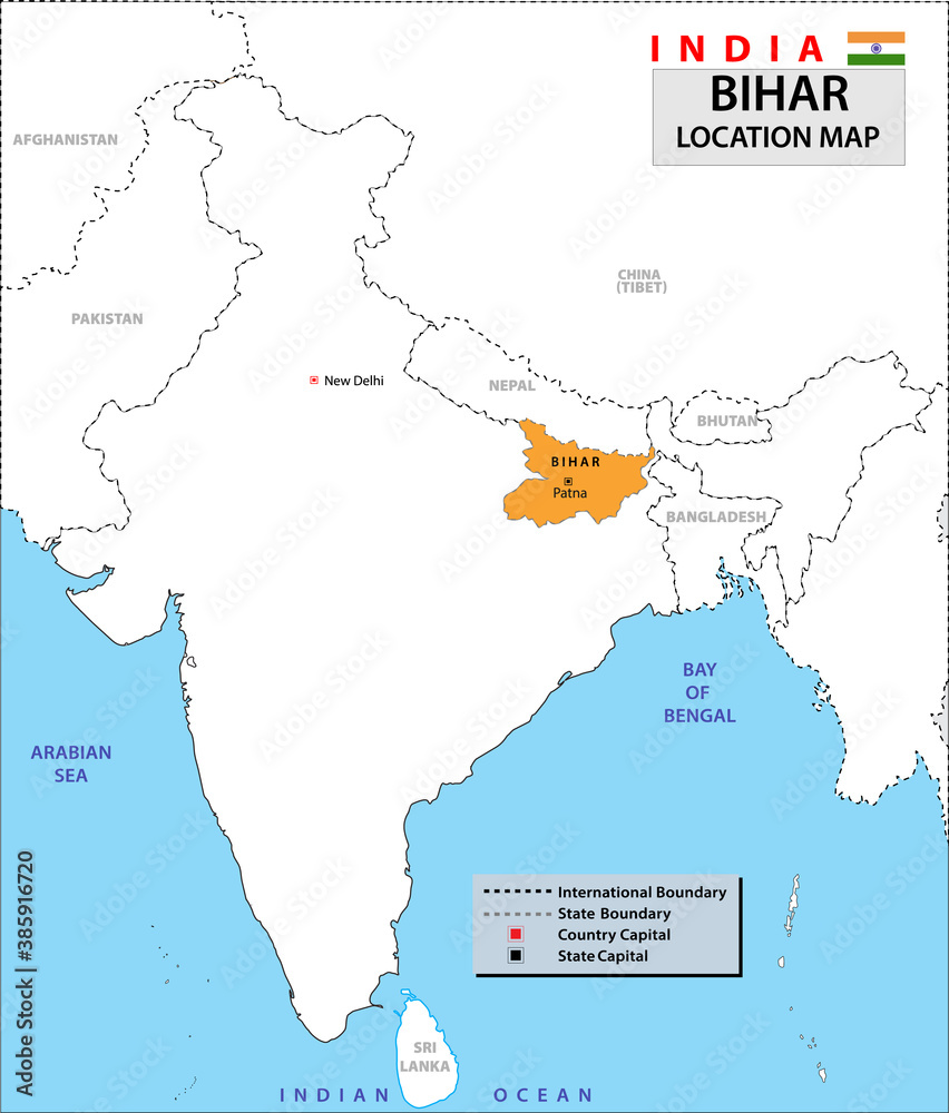 Bihar Map. India Bihar location state map perfect to used for ...