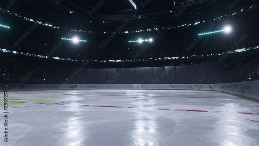 hockey arena with animated funs 3d video render. Stock Video | Adobe Stock