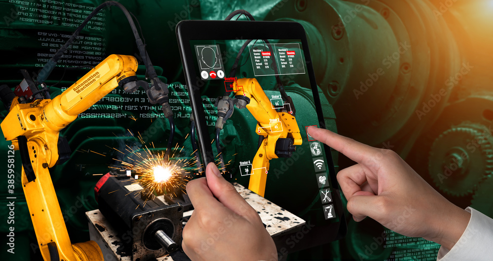 Engineer controls robotic arms by augmented reality industry technology ...
