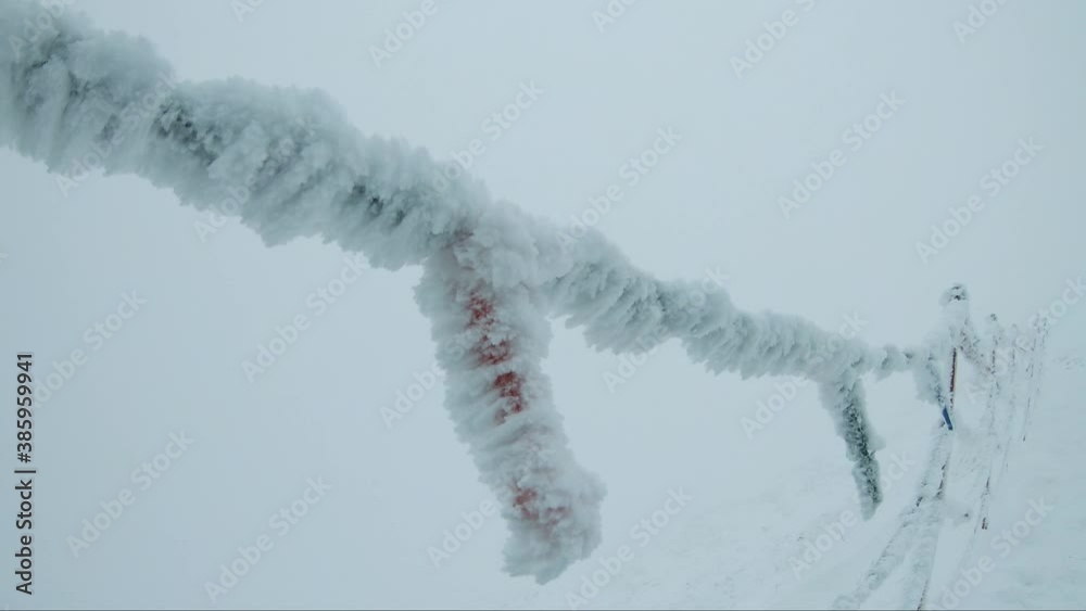 Blizzard and strong snow windstorm in Kasprowy Wierch mountain range in ...