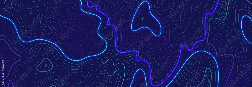 Topography relief contouring line. Geographic outlines, elevation map ...