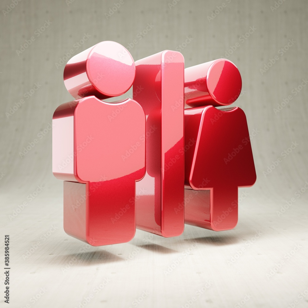 Restroom icon. Red glossy metallic Restroom symbol isolated on white ...