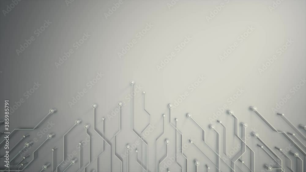 Abstract White Technology Chipset Motherboard Animation/ 4k animation ...