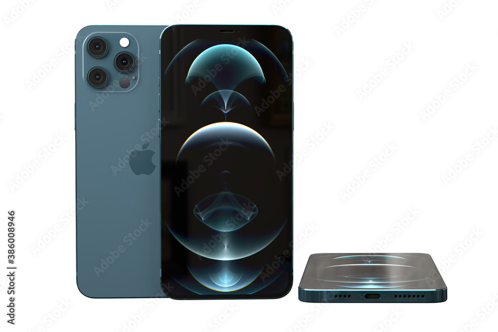LOEI ,THAILAND,28 Sep 2020 : new Iphone 12 Pro max Front and back side ...