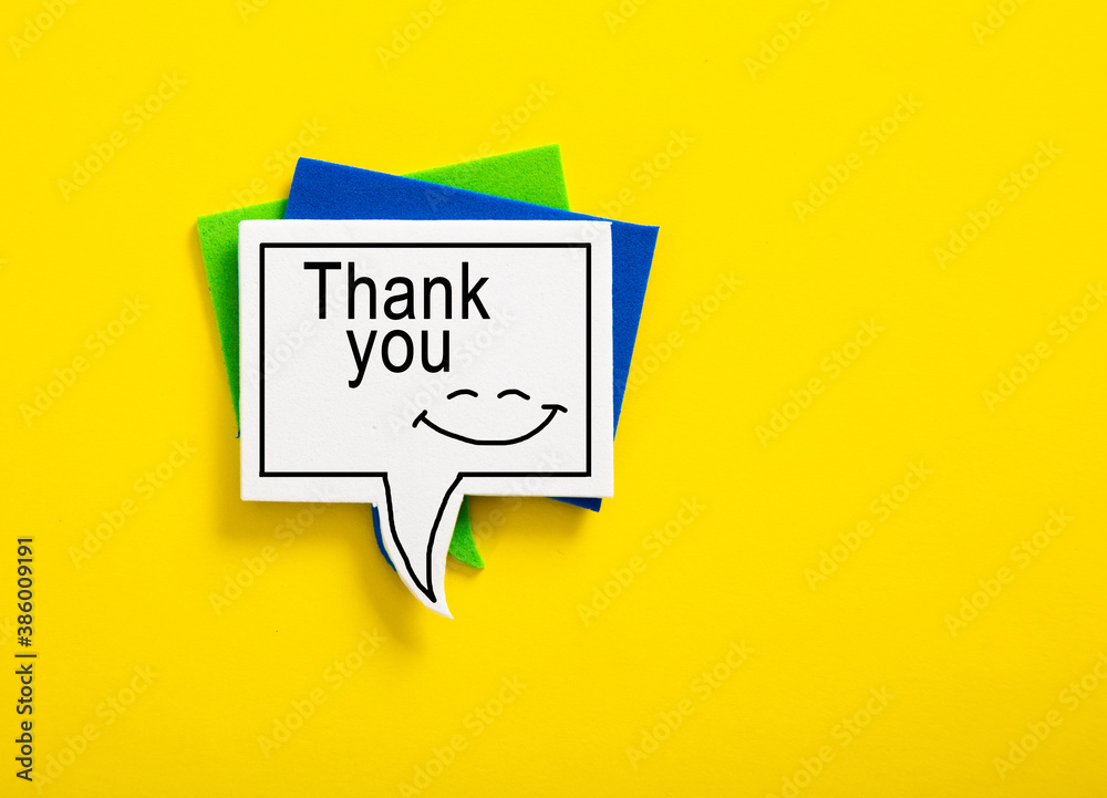 colorful speech bubble written with Thank You Stock Photo | Adobe Stock