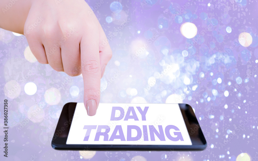 Text sign showing Day Trading. Business photo text securities ...