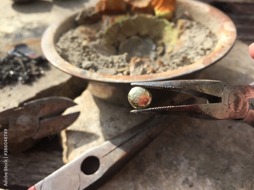 gold refining assay with lead and bone ash crucible an ancient ...