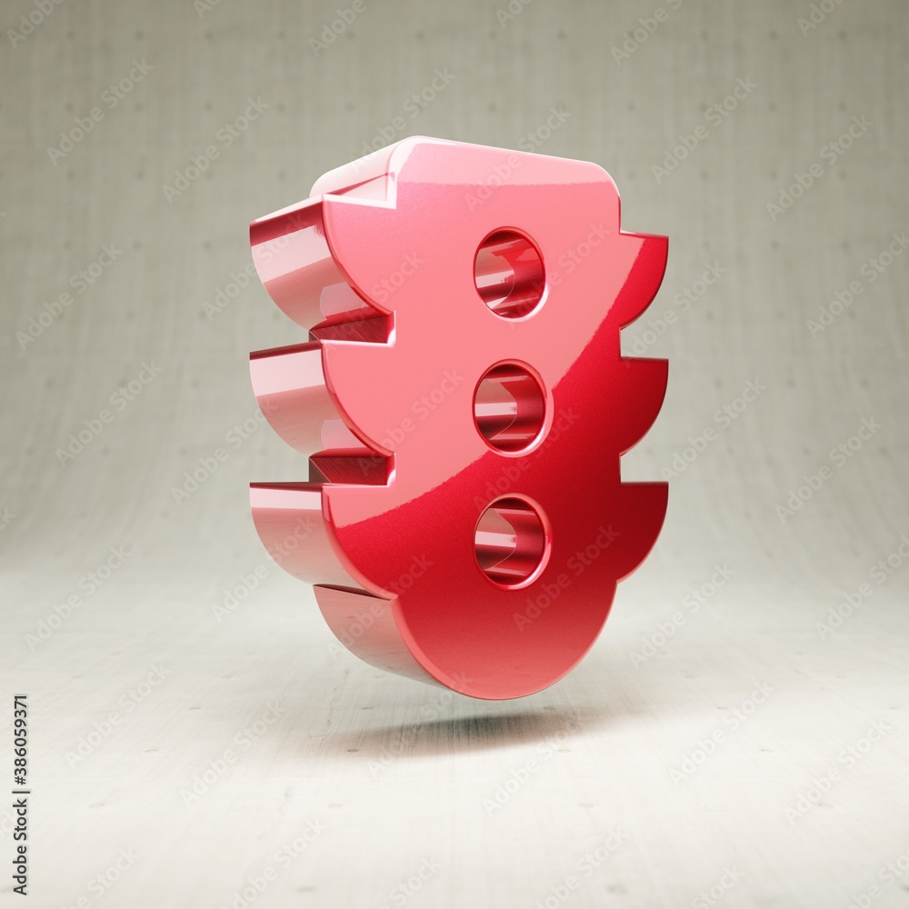 Traffic Light icon. Red glossy metallic Traffic Light symbol isolated ...