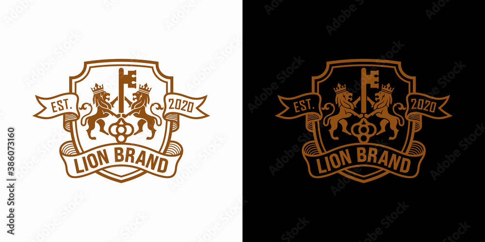 Luxury Golden Royal Lion King logo design inspiration Stock Vector ...
