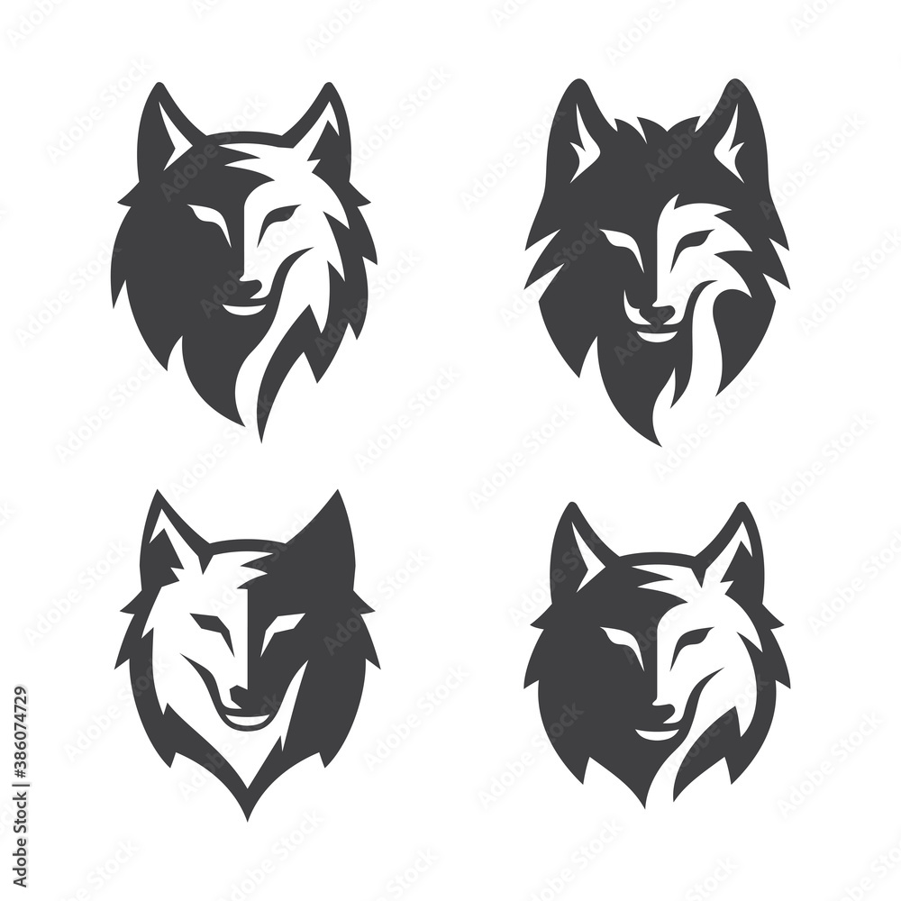 Simple Wolf Head line Art Vector Illustration Stock Vector | Adobe Stock