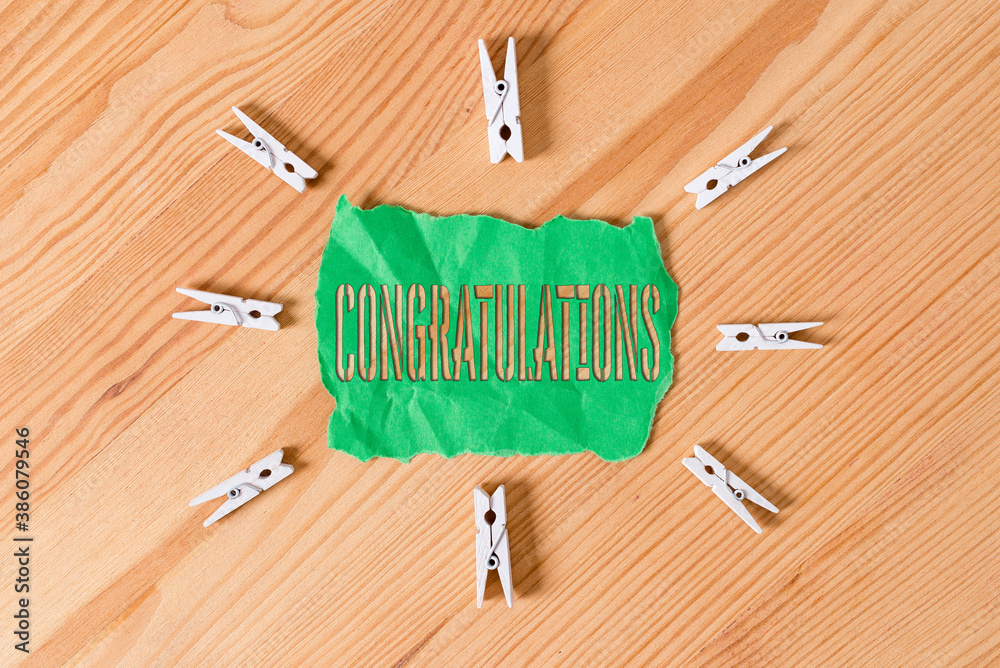 Text sign showing Congratulations. Business photo text a congratulatory ...