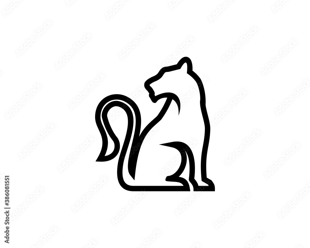 line lioness elegant logo vector Stock Vector | Adobe Stock