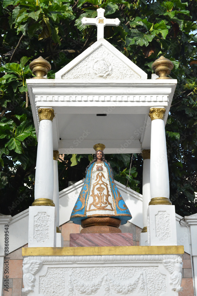 Jesus statue outdoor altar structure at Antipolo Cathedral in Rizal ...