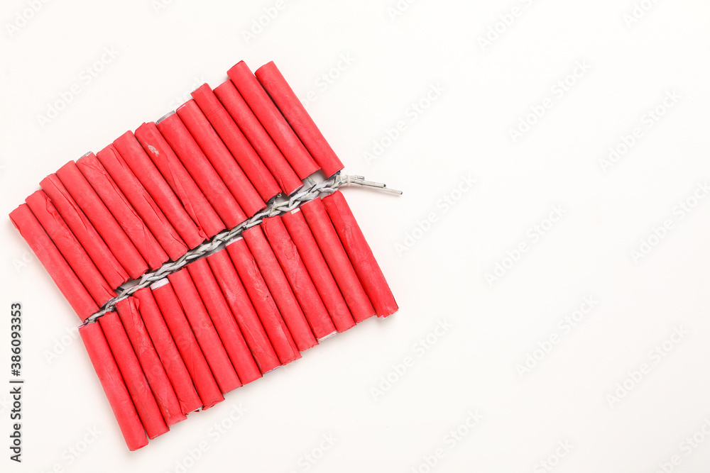 Indian festival diwali , firecrackers isolated on white background ...