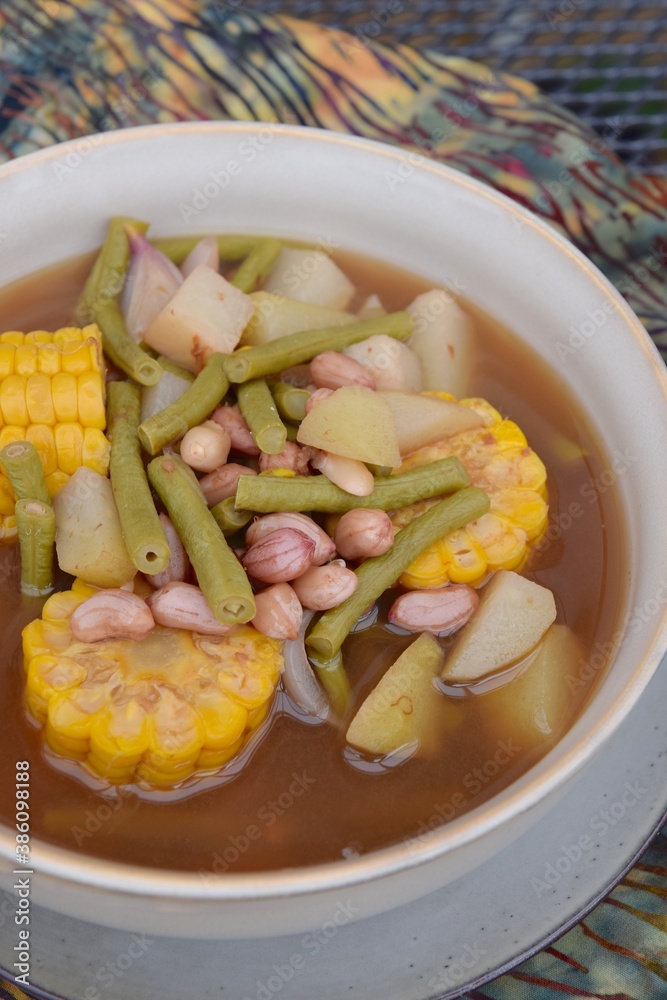 Sayur asem or sayur asam is a popular Indonesian vegetable in tamarind ...
