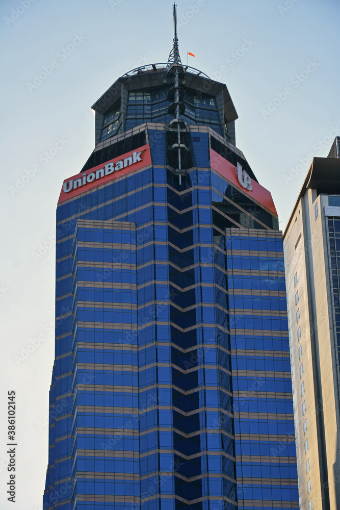 Union Bank plaza building facade in Pasig, Philippines Stock Photo ...
