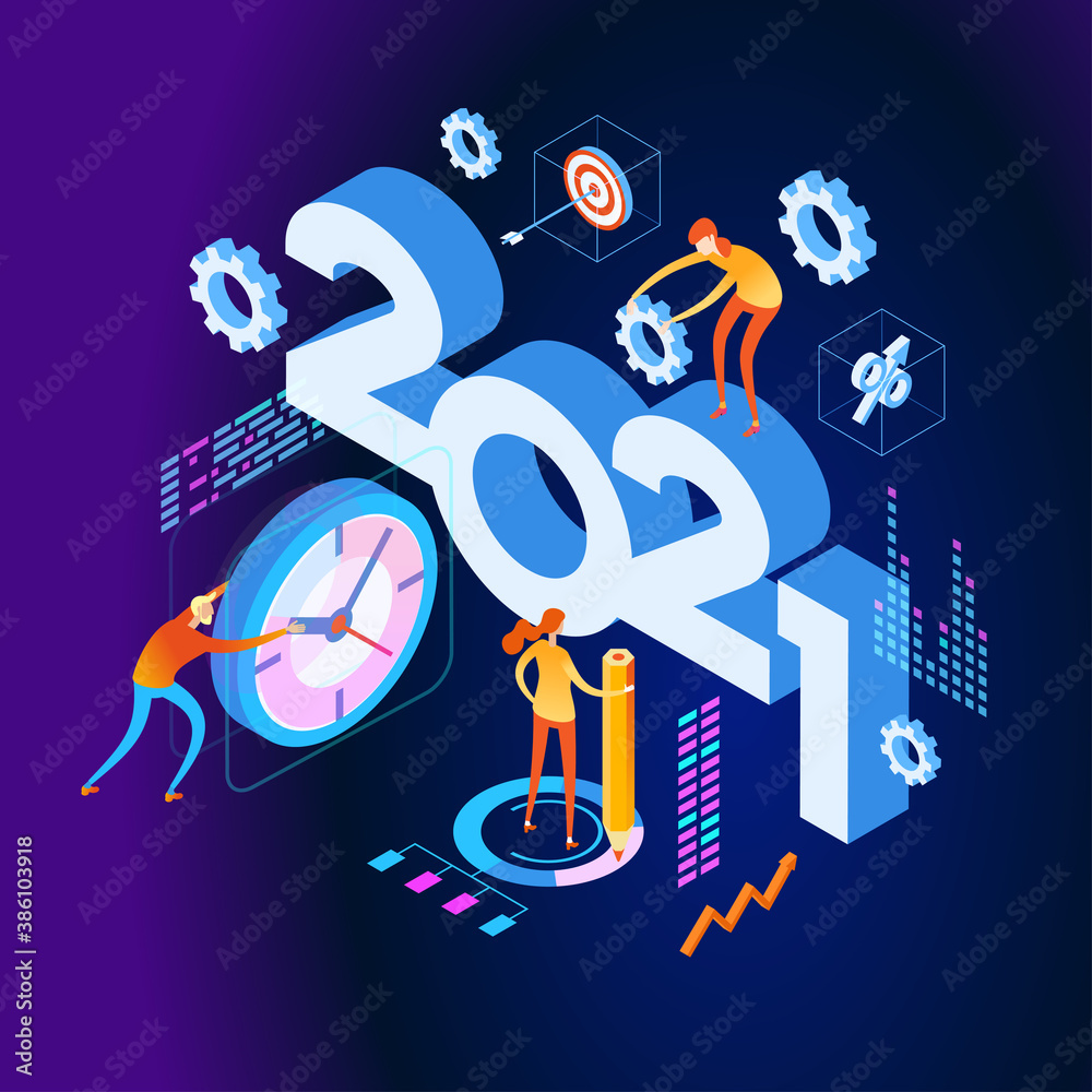 2021 text design on creative business success strategy. Concept modern ...