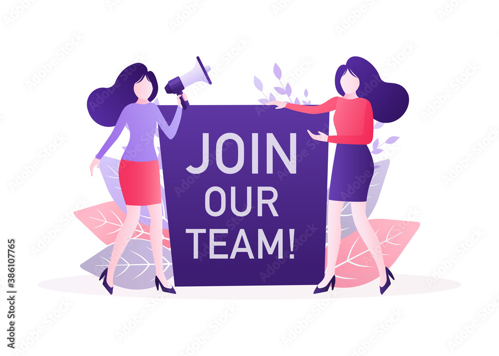 Join our team people, great design for any purposes. Flat join our team ...