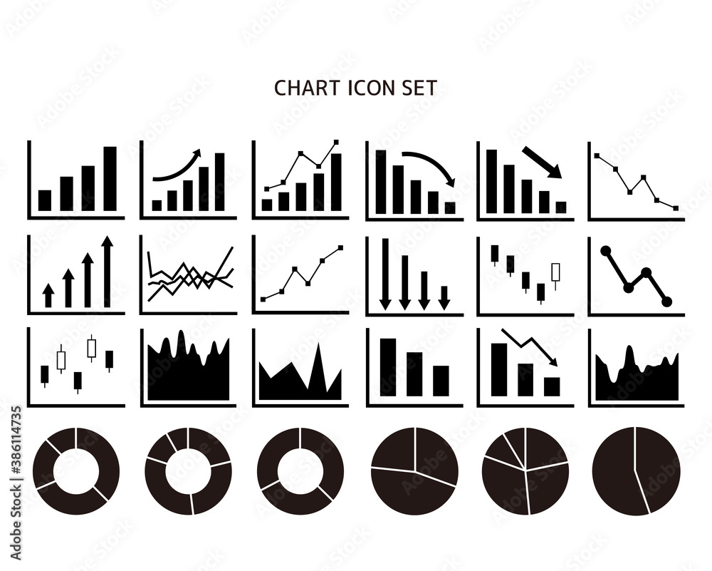 Graph vector illustration set. Line graph . Stock price. chart. Bar graph. Stock Vector | Adobe ...