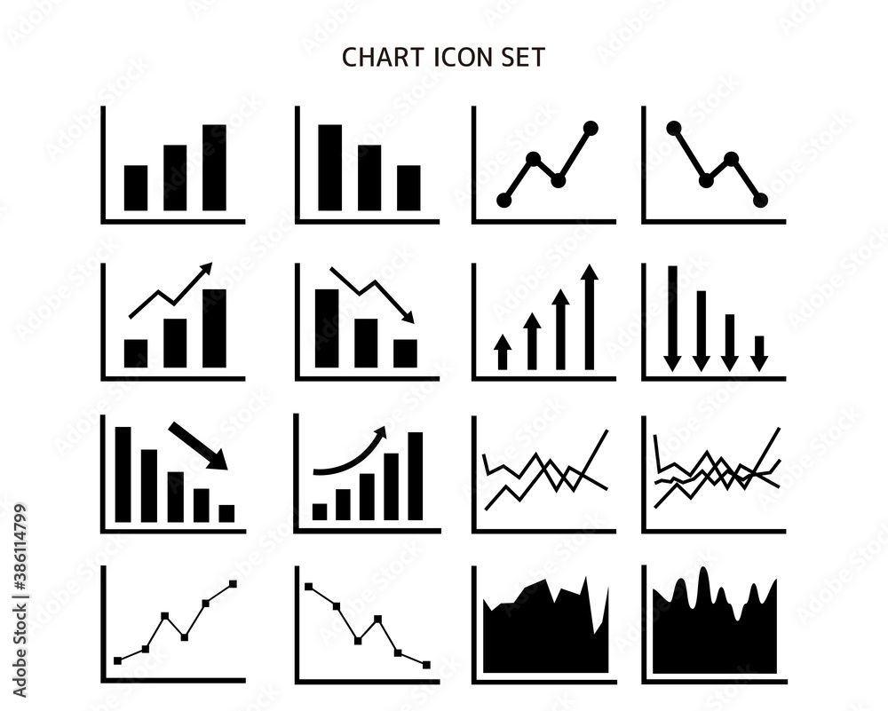 Graph vector illustration set. Line graph . Stock price. chart. Bar graph. Stock Vector | Adobe ...