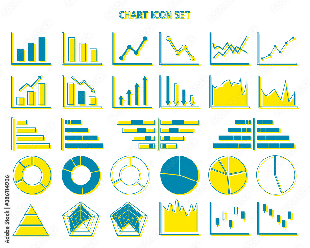Graph vector illustration set. Line graph . Stock price. chart. Bar graph. Stock Vector | Adobe ...