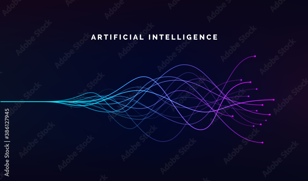 Artificial intelligence ai and deep learning concept of neural networks ...
