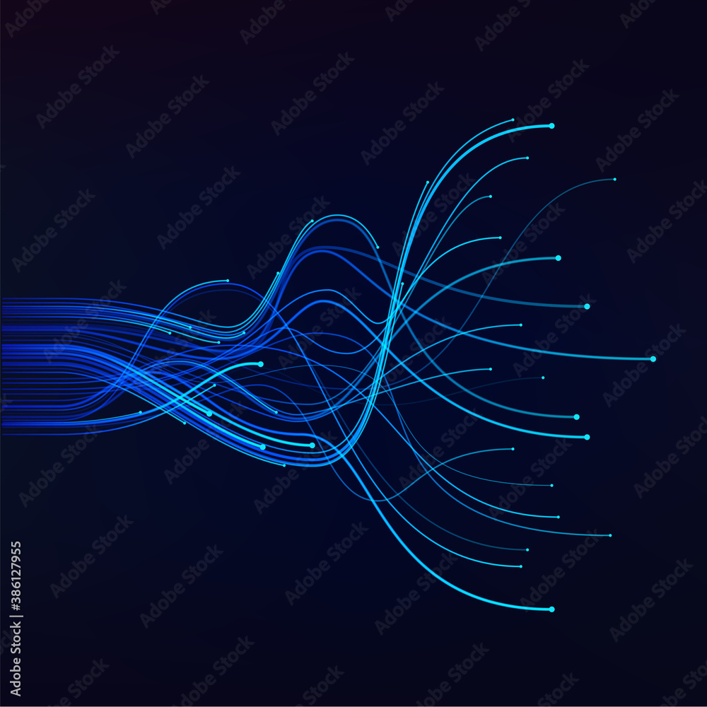 Vettoriale Stock Abstract wavy background. Deep learning visualization ... Vettoriale Stock Abstract wavy background. Deep learning visualization ...