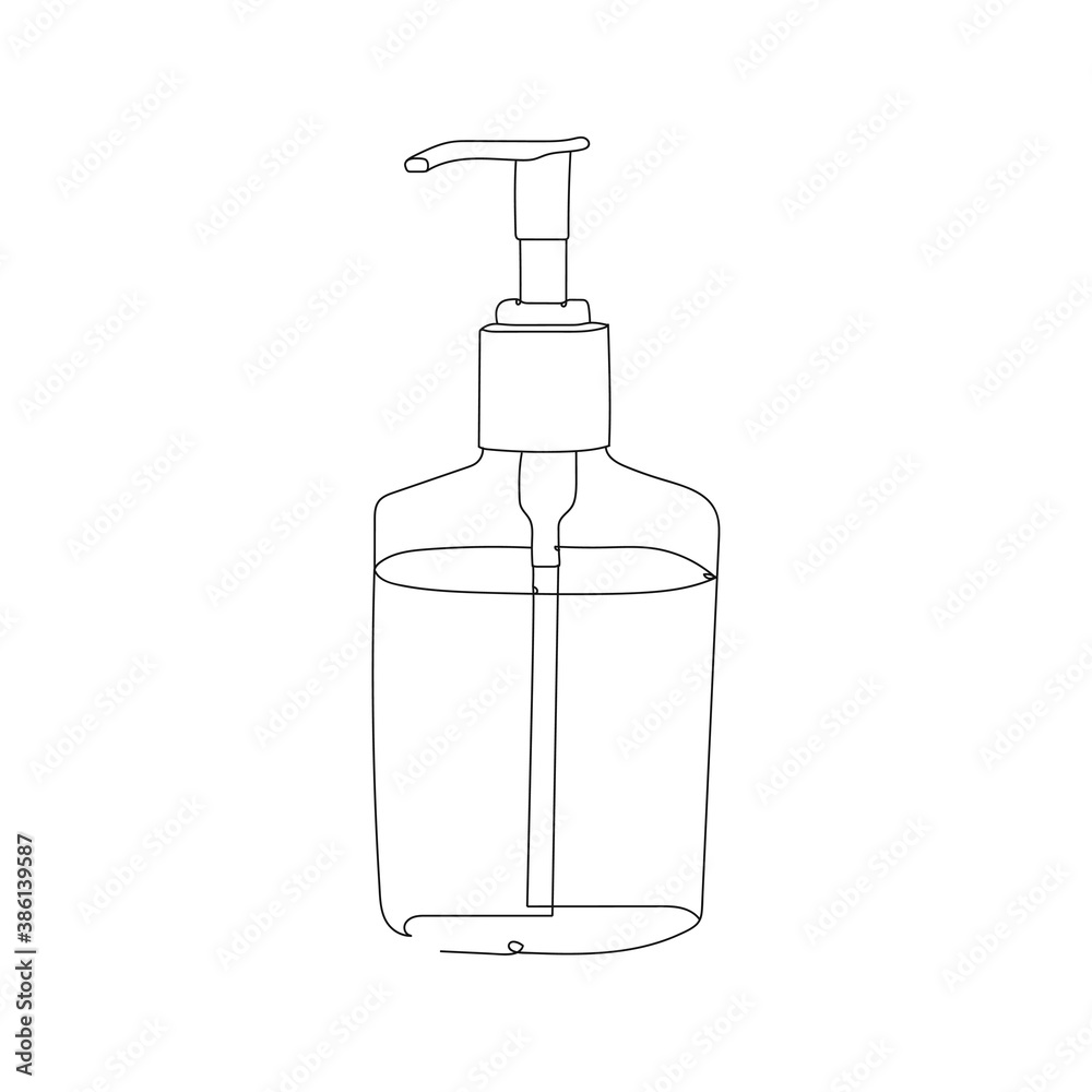 Prevention medical surgical hand sanitizer - one line drawing. Vector ...