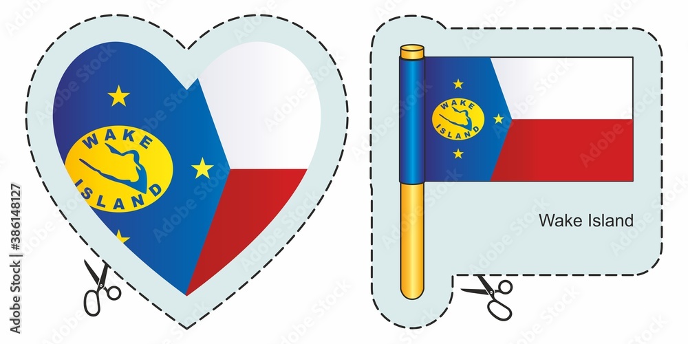 Flag of Wake Island. United States Minor Outlying Islands. Vector cut ...