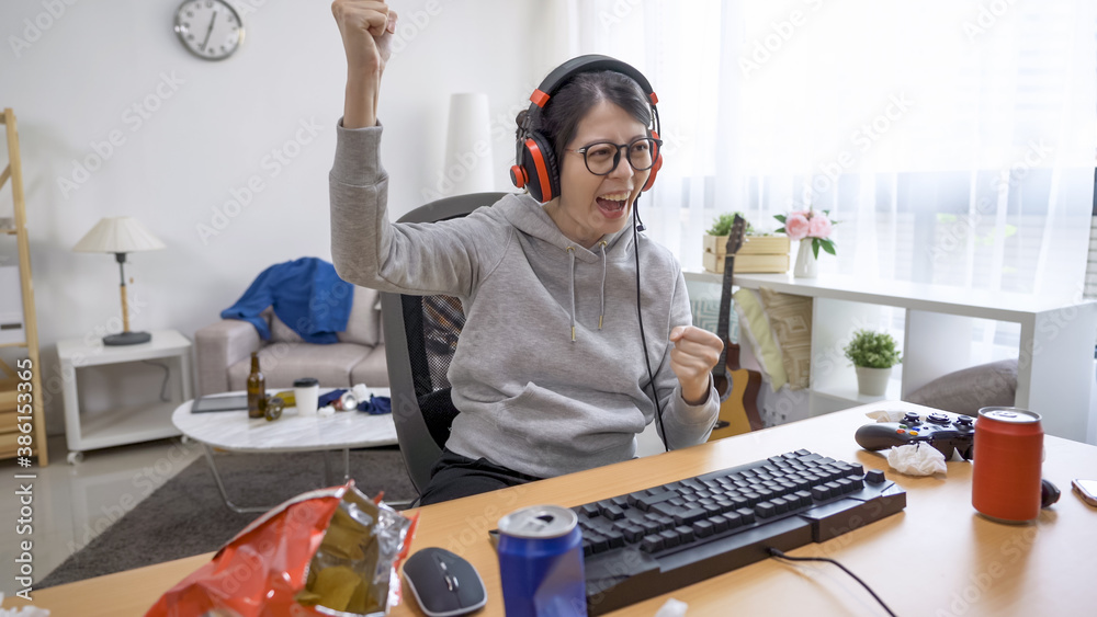 Gamer girl super excited after winning esports competition of favorite ...