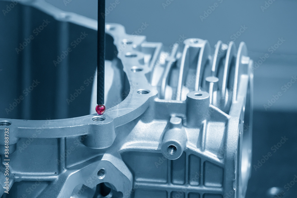 The CMM machine checking the aluminum cylinder head parts . The quality ...