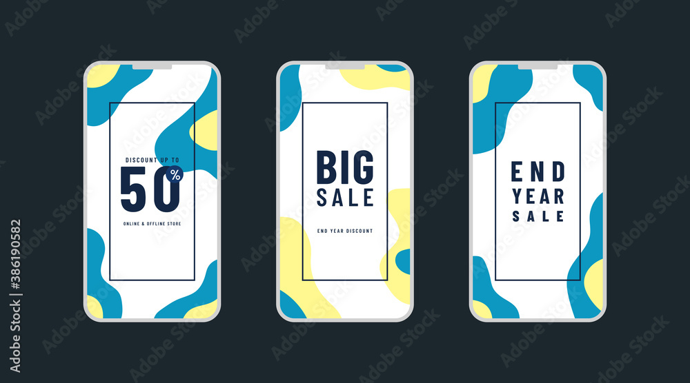 Vector Illustration Stories Template Set For Social Media.Stories ...